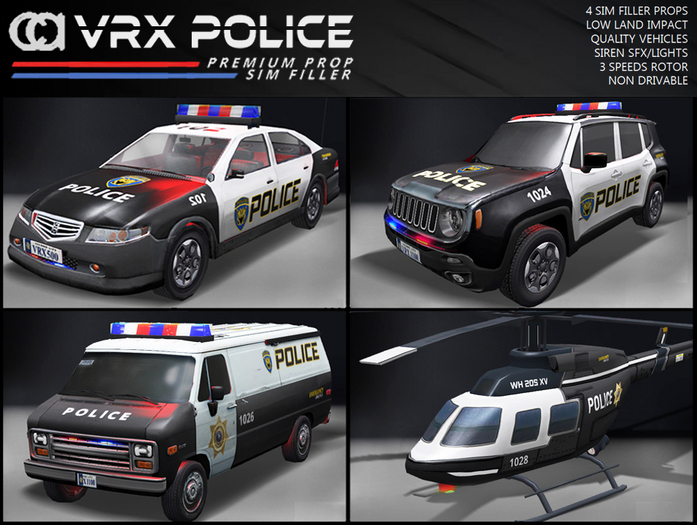 Second Life Marketplace - [CA] THE PREMIUM PROPS VRX POLICE 2